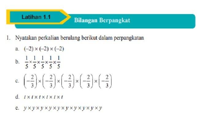 Kunci Jawaban Matematika Kelas 9 Halaman 10, 11, Bab 1 Perpangkatan dan ...