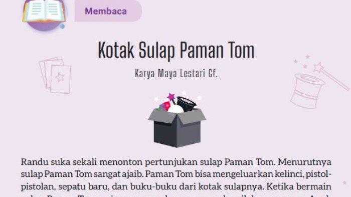 Kunci Jawaban Bahasa Indonesia Kelas 8 Halaman 110, Tokoh dalam Cerita Kotak Sulap Paman Tom ...