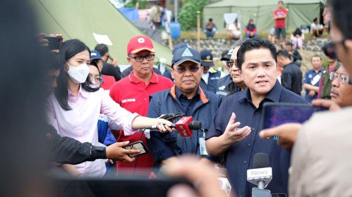 Kunjungi Korban Gempa Cianjur, Erick Thohir Apresiasi Satgas BUMN Peduli - Tribunpadang.com