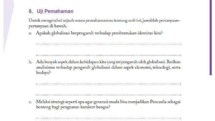 Kunci Jawaban PKN Kelas 11 Halaman 112, Uji Pemahaman: Kita dan Masyarakat Global - Tribunpadang.com