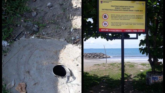 Plang Pengumuman Perda di Pantai Padang Diduga Dipotong OTK, Dispar ...