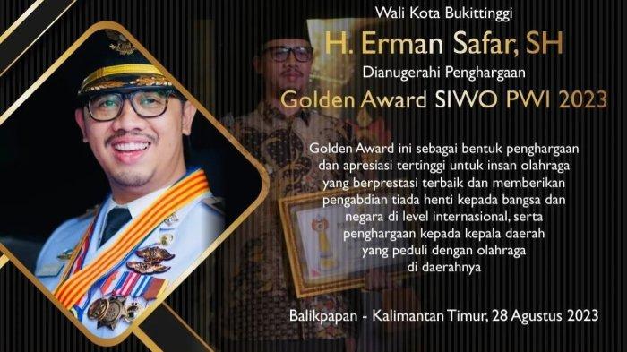Dinilai Peduli Olahraga, Wali Kota Bukittinggi Erman Safar Diganjar ...