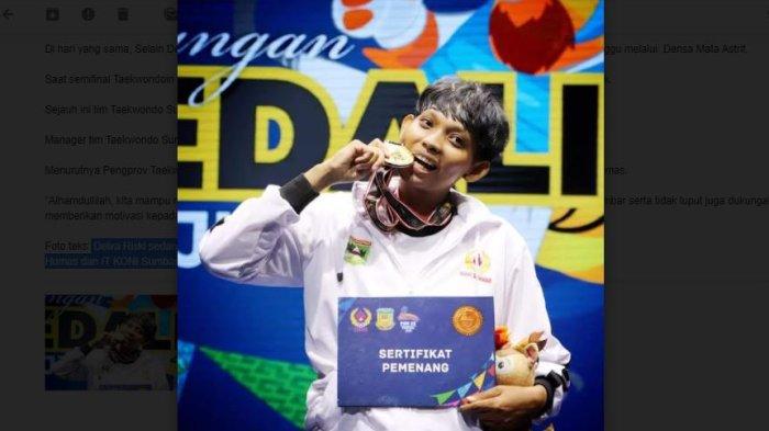 Delva Rizki Sumbang Emas Sumbar dari Cabor Taekwondo di PON Papua 2021, Manager: Target Tercapai ...
