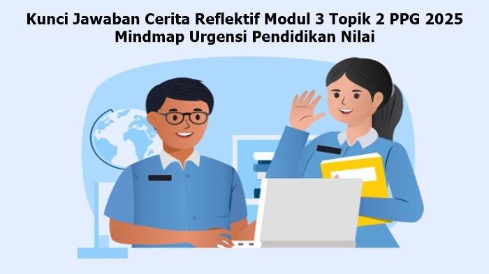 Kunci Jawaban Soal Cerita Reflektif Modul 3 Topik 2 PPG 2025, Mindmap Urgensi Pendidikan Nilai ...