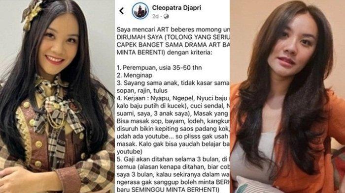 Alasan Cleopatra Djapri Eks JKT48 Cari ART Gaji Rp 1,7Juta, Dibayar ...
