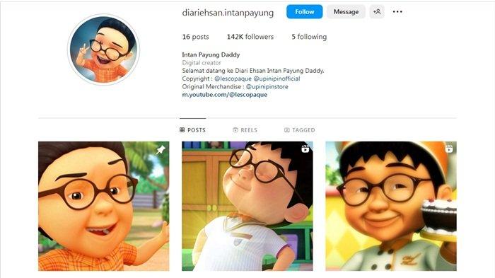 Buka Akun Instagram, Karakter Ehsan di Serial Animasi Upin Ipin Sudah Punya 142 Ribu Followers ...