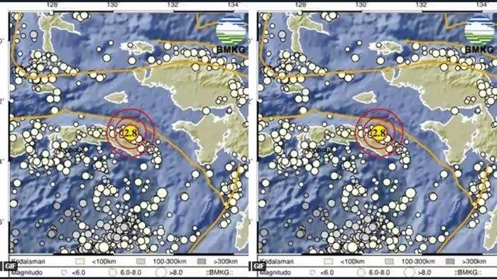 Info Gempa Hari ini Minggu 12 Maret, Magnitudo 2.8 di Seram Bagian Timur, Maluku - Sripoku.com