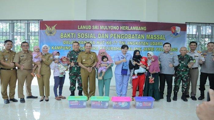 HUT TNI AU ke-77, Tentara AU dan Pemkot Palembang Bersinergi Entaskan Stunting - Sripoku.com