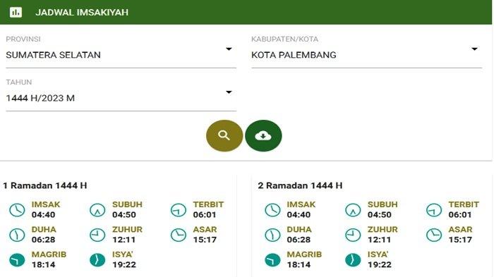 Jadwal Imsak dan Buka Puasa Ramadan 2023 Terlengkap untuk Wilayah Kota Palembang dan Sekitarnya ...