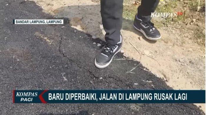 Viral Jalan di Lampung Kembali Rusak Pasca Diperbaiki, Padahal Belum Sebulan Dikunjungi Jokowi ...
