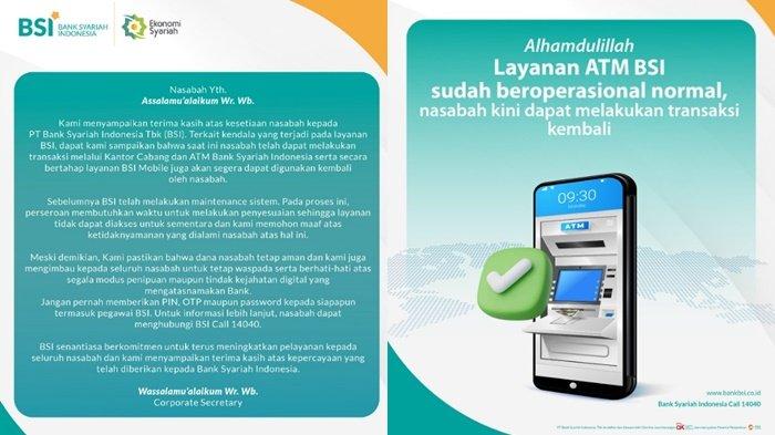 BSI Klaim Sudah Pulih, Nasabah Kecewa Banyak Fitur BSI Mobile Belum Bisa Digunakan - Sripoku.com
