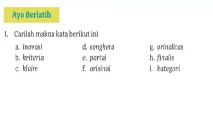 Kunci Jawaban Bahasa Indonesia Kelas 12 SMA Halaman 51 Kurikulum Merdeka, Carilah Makna Kata Ini ...