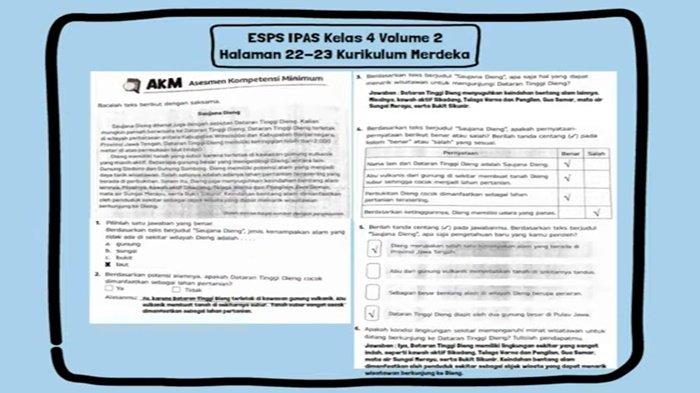 Kunci Jawaban ESPS IPAS kelas 4 SD Halaman 22-23 Kurikulum Merdeka 2024, Soal AKM BAB 5 ...