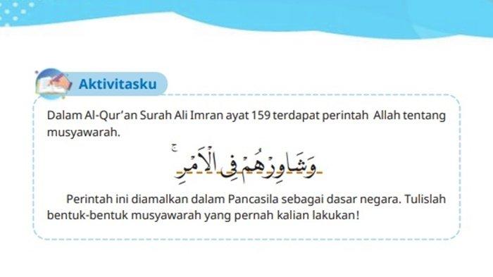 Kunci Jawaban PAI Kelas 6 SD Halaman 85 Semester 1 Kurikulum Merdeka, Soal Aktivitasku ...