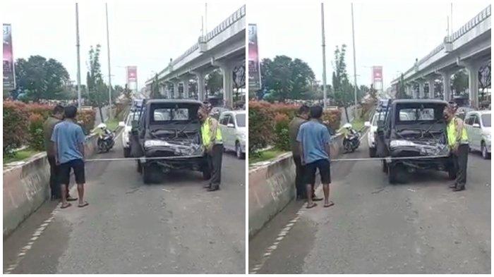 Kecelakaan Beruntun di Atas Fly Over Jakabaring, Tiga Mobil Bertabrakan ...