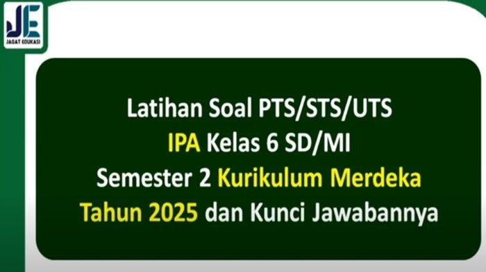 Latihan Soal UTS IPA Kelas 6 SD/MI Semester 2 Kurikulum Meredeka 2025, Lengkap Kunci Jawaban ...