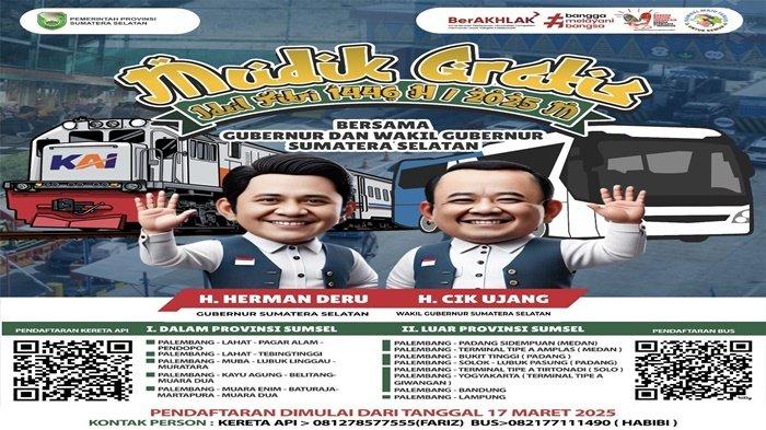 Pendaftaran Mudik Gratis Sumsel Dibuka Mulai Hari Ini 17 Maret, Berikut Syarat & Rute ...