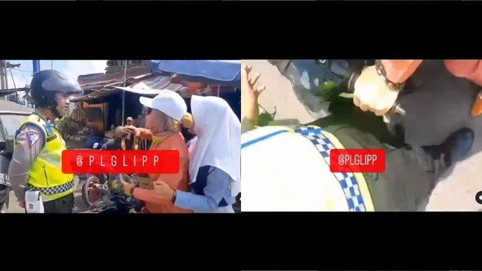 Viral Video Ibu-ibu Ngamuk tak Terima Ditilang Polisi usai Kedapatan Melawan Arus dan tak Pakai ...