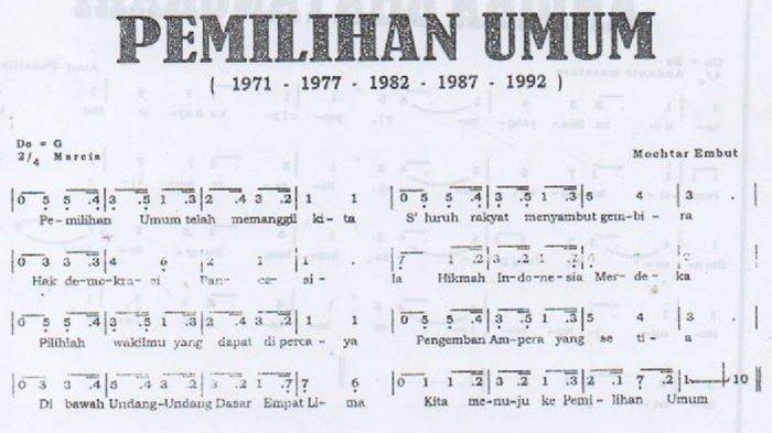 Lirik Lagu Mars Pemilu Orde Baru Ciptaan Mochtar Embut yang Kembali ...