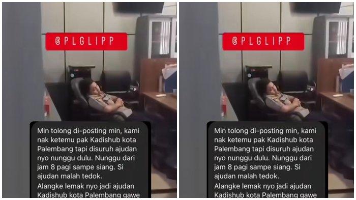 Viral Ajudan Kadishub Palembang Tidur Saat Jam Kerja, Netizen Geram - Sripoku.com
