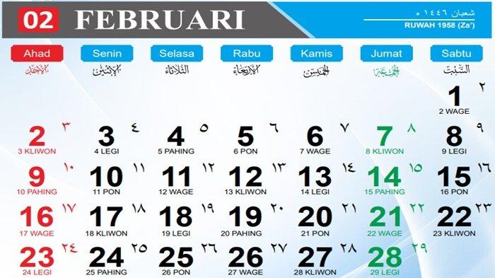 Kalender Bulan Februari 2025 Lengkap Daftar Hari Nasional ...