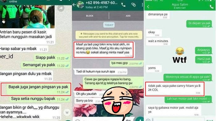 Super Ngakak, Ini Chat Ojek Online Paling Kocak, "Maaf Bang Neyelene ...