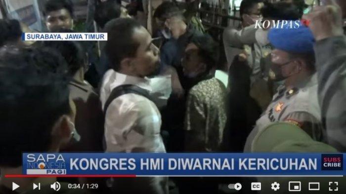 Dipicu Emosinonal Peserta Kongres HMI di Surabaya Ricuh Berdampak Kaca Pecah, Kursi Porak ...