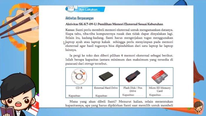 Kunci Jawaban Informatika Kelas 7 SMP/MTs Halaman 99 Pemilihan Memori Eksternal, Kurikulum ...