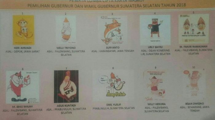 Ini Dia Contoh Maskot Pilgub Sumsel 2018, Segera Diumumkan Pemenangnya ...