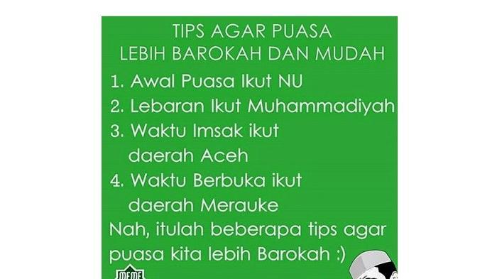 Meme Lucu Tentang Puasa Ramai di Media Sosial - Sripoku.com