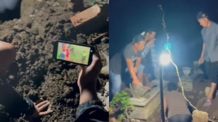 Gali Kuburan Sambil Nonton Bola, Kelakuan Bapak-bapak Ini Jadi Sorotan ...