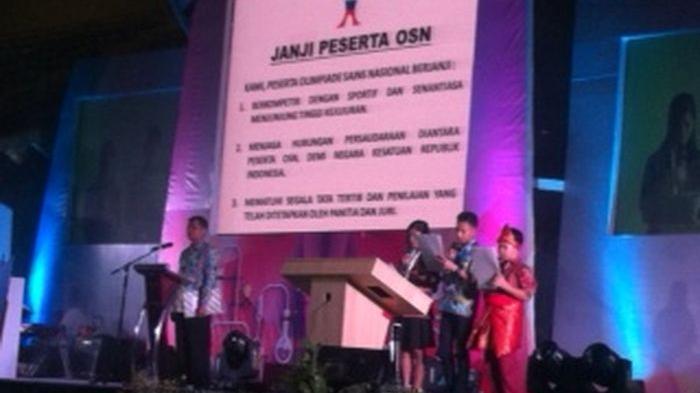 Wasit dan Peserta OSN Ucapkan Janji (Foto) - Sripoku.com