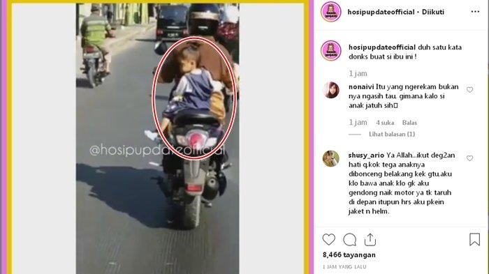 Viral Video Ibu-ibu Bonceng Anak Balitanya dengan Posisi Duduk Menyamping di Atas Sepeda Motor ...