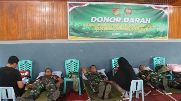 Peringati HUT Kodam Merdeka, Kodim 1308/Luwuk Banggai Gelar Donor Darah - Tribunpalu.com