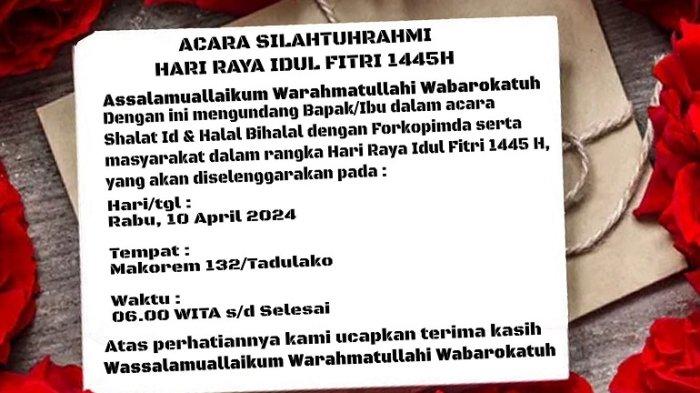 Korem 132/Tadulako Gelar Salat Idulfitri Bersama - Tribunpalu.com