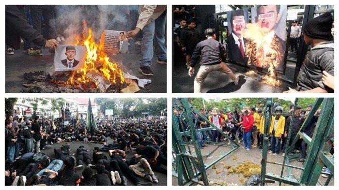 Mahasiswa Bakar Foto Prabowo hingga Lempar Kotoran Sapi dalam Aksi Indonesia Gelap - Tribunpalu.com