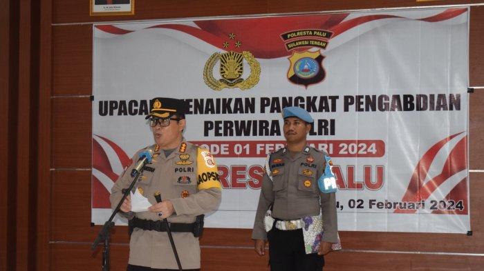 Kapolresta Palu Pimpin Upacara Kenaikan Pangkat Pengabdian, Sampaikan Harapan Ini - Tribunpalu.com