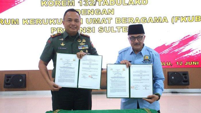 Korem 132/Tadulako dan FKUB Sulteng Teken MoU, Perkuat Sinergi Jaga ...