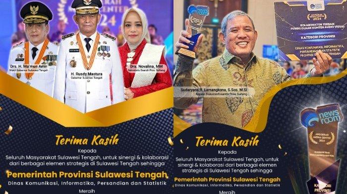 Sulteng Raih Penghargaan Anugerah Media Center, Kolaborator Terbaik ...
