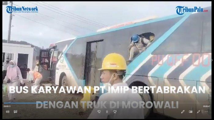 Bus Adu Banteng dengan Truk di Morowali, Penumpang Keluar Lewat Jendela - Tribunpalu.com