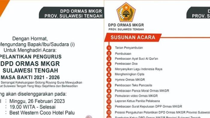 Ormas MKGR Sulteng Dilantik Malam Ini, Kader Kota Palu: Cacat Hukum ...
