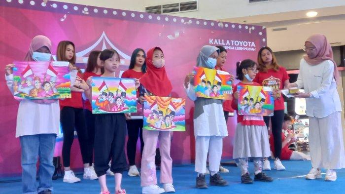 68 Anak Ikuti Lomba Mewarnai di Kalla Toyota Carnaval di Kota Palu - Tribunpalu.com