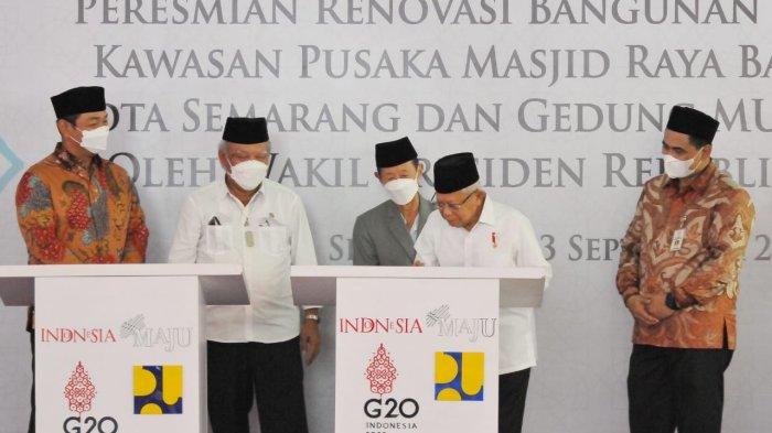 Resmikan Renovasi Masjid Baiturrahman Semarang, Ini Pesan Wapres Ma'ruf Amin - Tribun-pantura.com