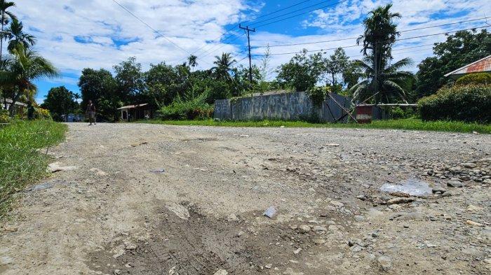 Rusak Parah, Begini Tampak Jalan di Kampung Sanoba Bawah, Nabire - Tribun-papua.com