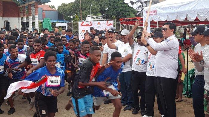 KPU Papua Selatan Sosialisasi Tahapan Pilkada 2024 Lewat Iven Olahraga Lari 5Km - Tribun-papua.com
