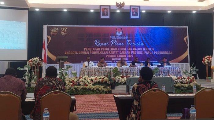 KPU Provinsi Papua Pegunungan Gelar Rapat Pleno Penetapan Kursi DPRD, 11 Partai Politik Hadir ...