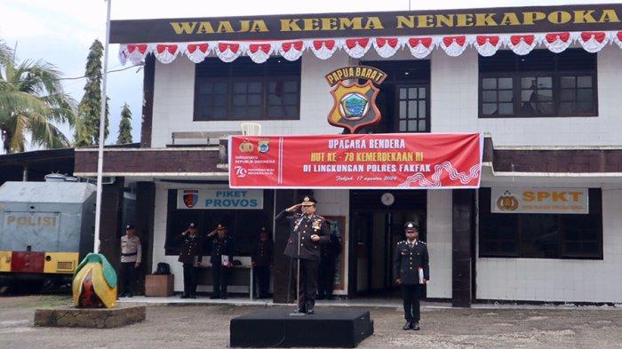 AKBP Hendriyana Pimpin Upacara HUT ke-79 Kemerdekaan RI di Mapolres Fakfak Papua Barat ...