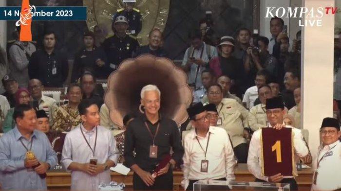 Anies-Muhaimin Nomor 1, Prabowo-Gibran Nomor 2, Ganjar-Mahfud Nomor 3 - Tribunpekanbaru.com