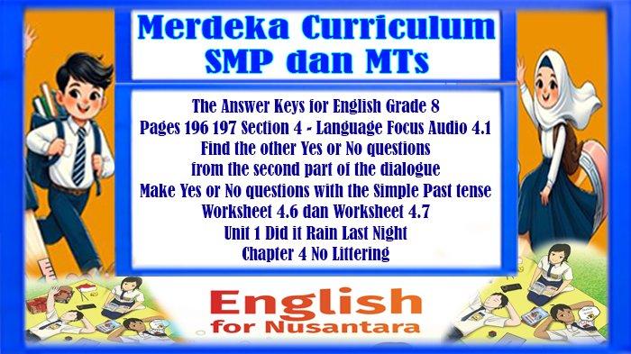 Answer Key for English Grade 8 Pages 196 197 Section 4 - Language Focus ...