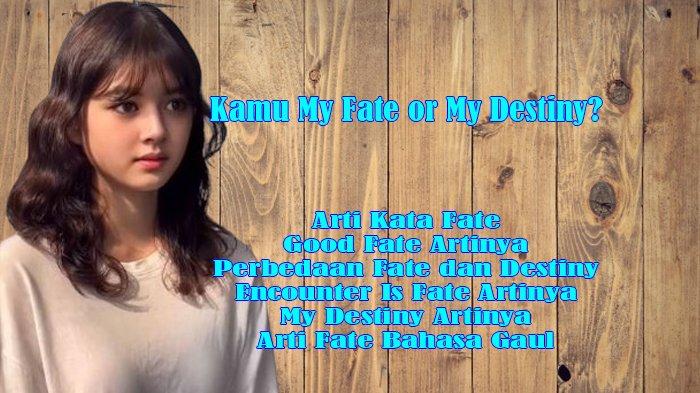 Arti Kata Fate, Good Fate Artinya, Encounter Is Fate, My Destiny Artinya dan Beda Fate dan ...